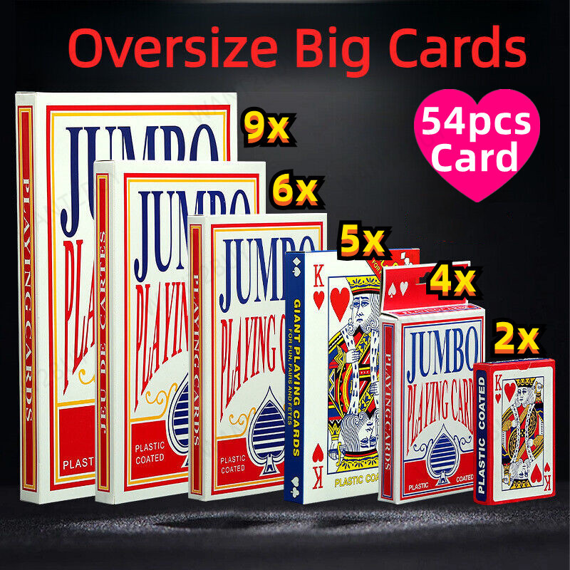 Giant Jumbo Poker Cards Casino Full Deck Oversized Playing Card Family ...