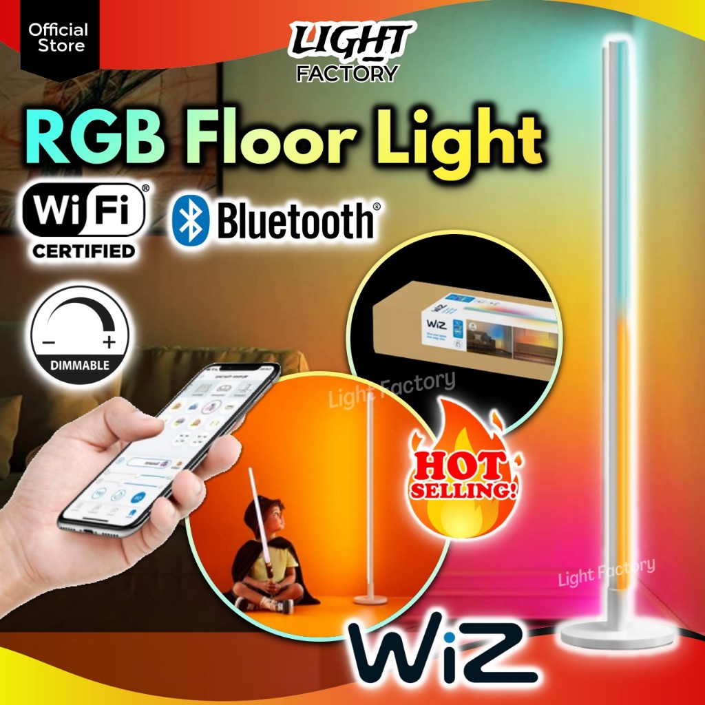 PHILIPS WiZ Pole Floor Light RGB Multicolour + 3 Colour LED Decorative ...