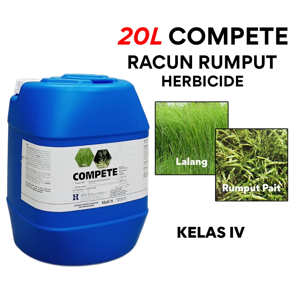 20L Compete Racun Rumput Racun Rumpai Racun Lalang Racun Serap ...