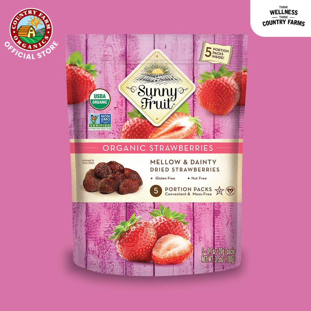 Country Farm Organics Sunny Fruit Organic Dried Strawberries – 100g ...