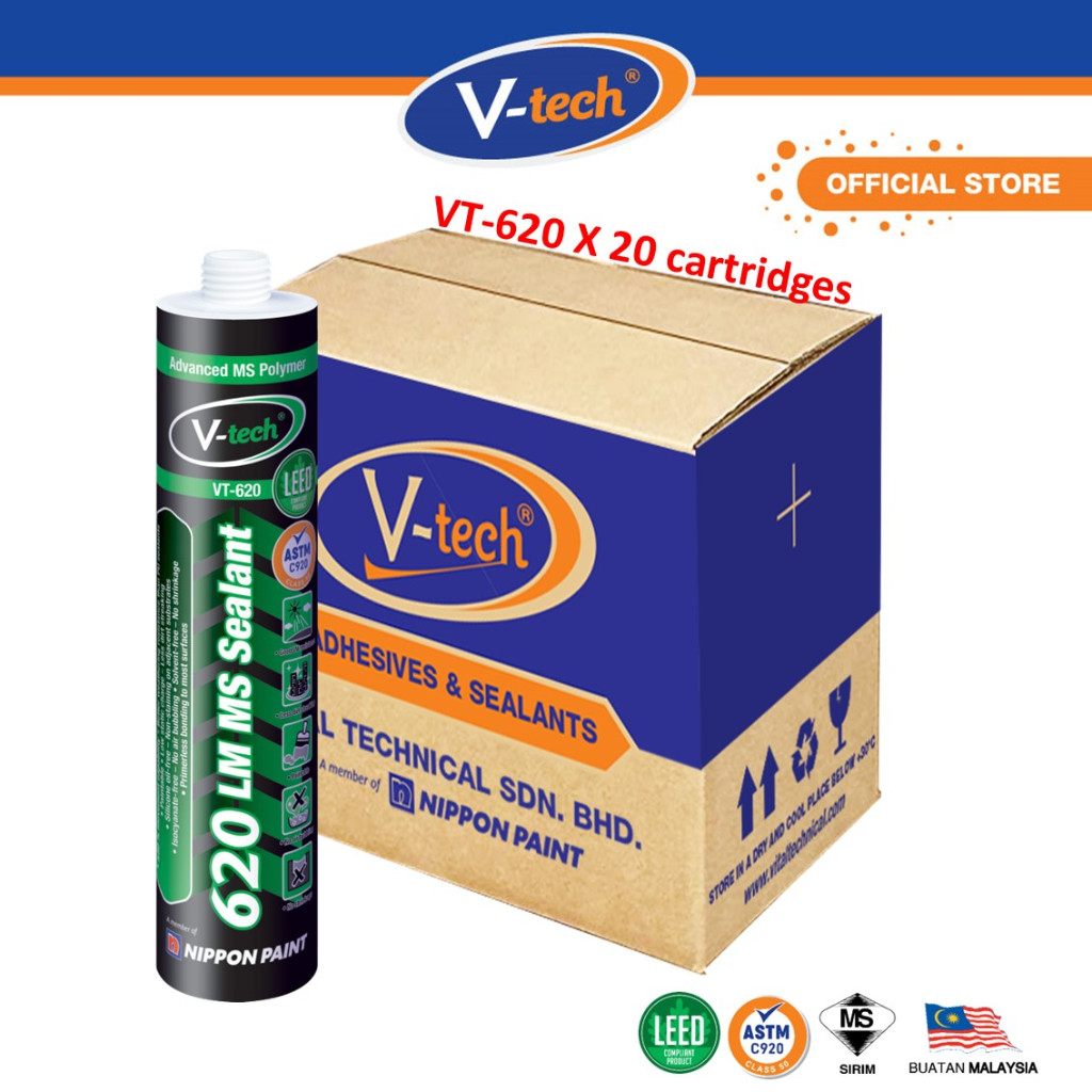 [Bundle] V-tech VT-620 LM MS Sealant (290ml) (20 tubs/box) | Shopee ...