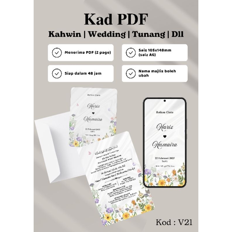 Kad PDF Kahwin | Tunang | Merisik | Aqiqah | Berendoi | Berkhatan | Hari Jadi (SIAP dalam 48 jam ...