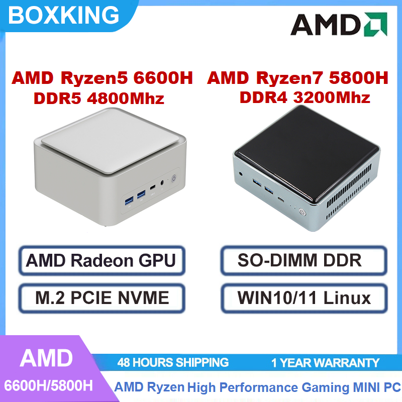 SZBOX Z66/Z58 AMD Ryzen5 6600H/Ryzen7 5800H PCIE NVME SSD Radeon GPU ...