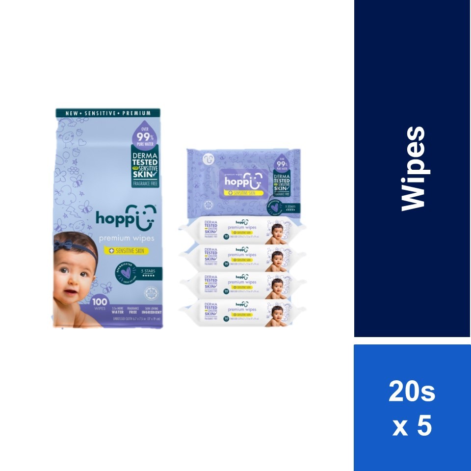 Hoppi Premium Water Wipes (Dermatologically Tested) with Halal ...
