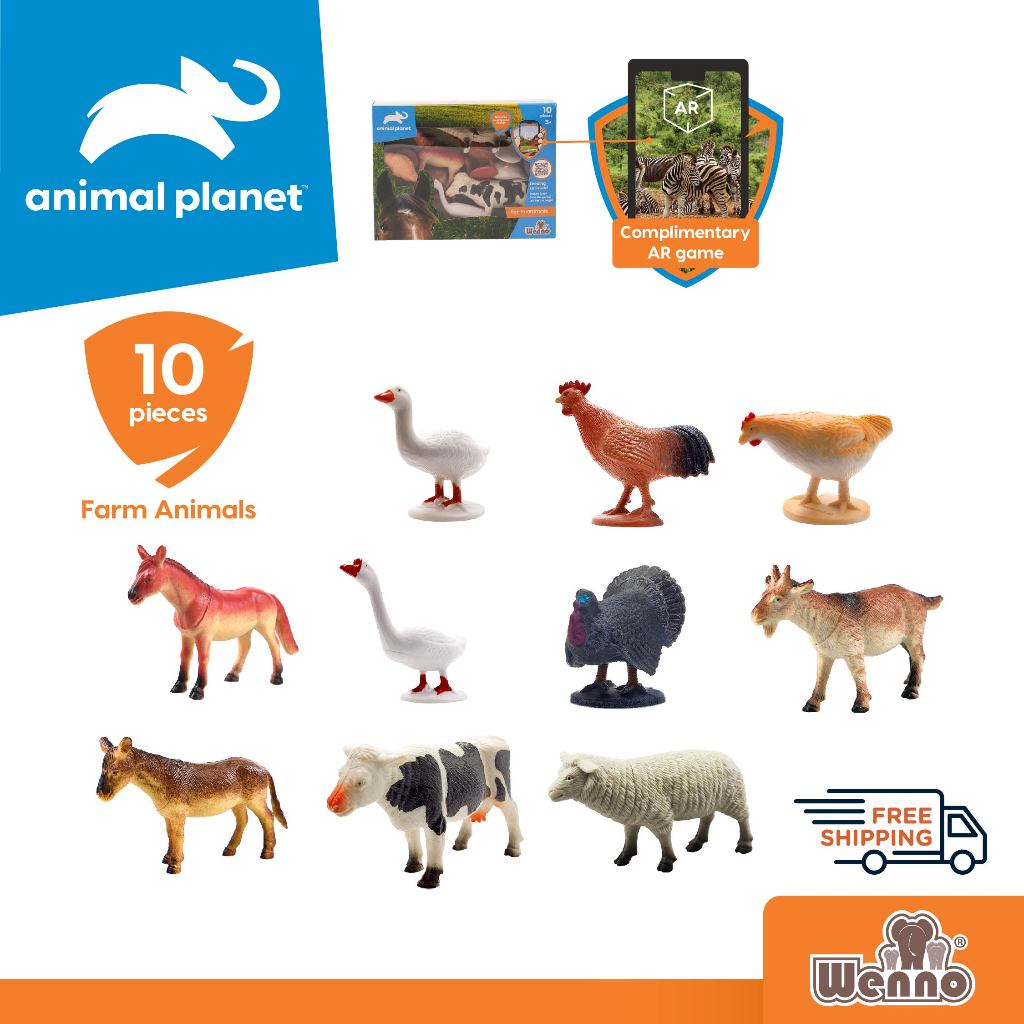Wenno x Animal Planet 10pcs Animal Collection in window box Educational ...