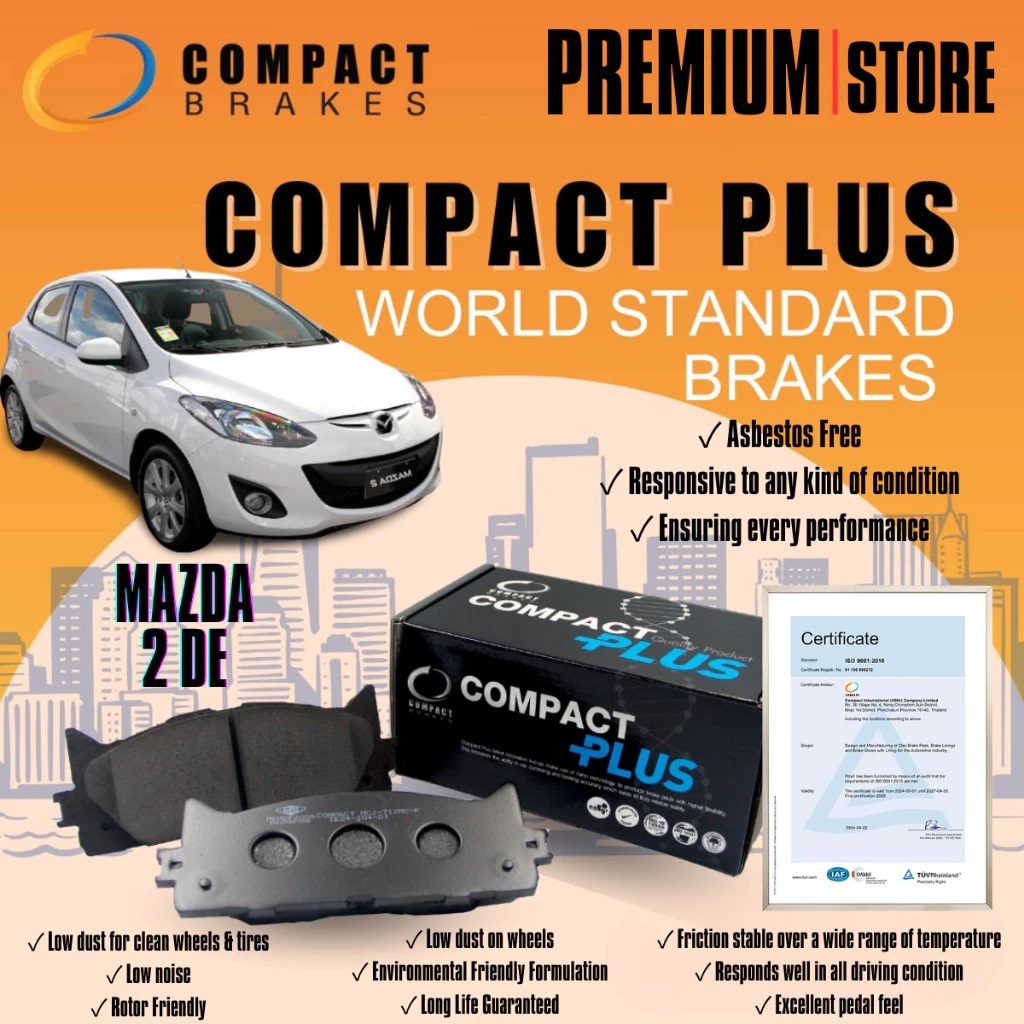 MAZDA 2 DE - COMPACT PLUS HIGH TEMP BRAKE PAD 100% GENUINE PART MADE IN ...