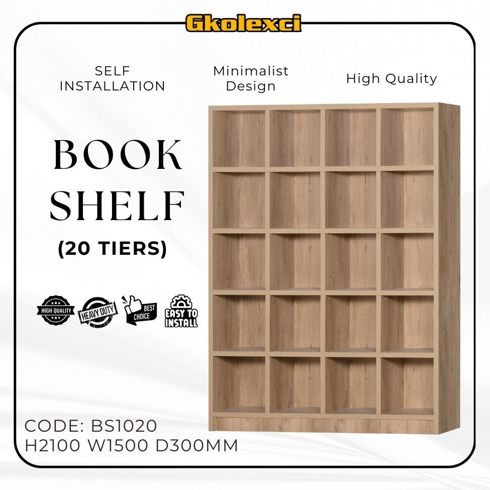 GKOLEXCI (DIY) Tebal 30mm Almari Rak Divider Storage Rack Bookshelf ...