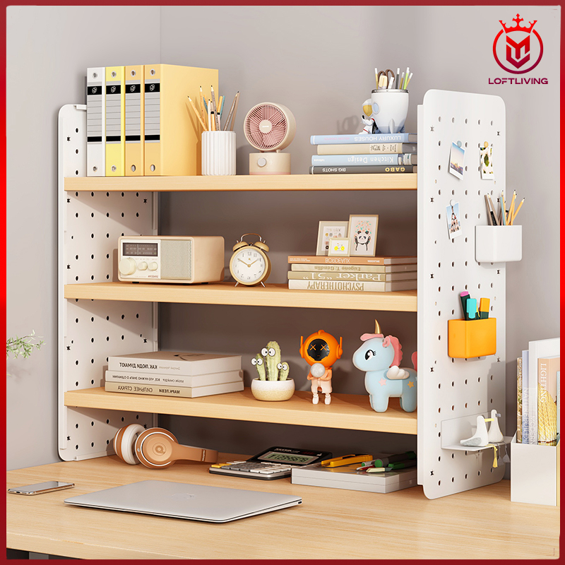 LOFT-Pegboard Desktop Storage Rack Desk Oranizers&Bookshelf Office ...