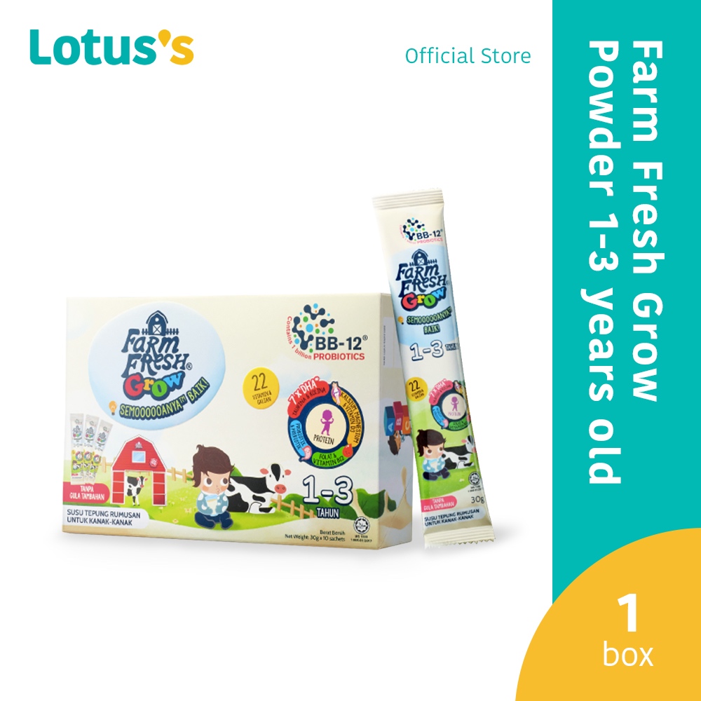 Farm Fresh Grow Powder 1-3 Years Old 30g x 10 sachet | Shopee Malaysia