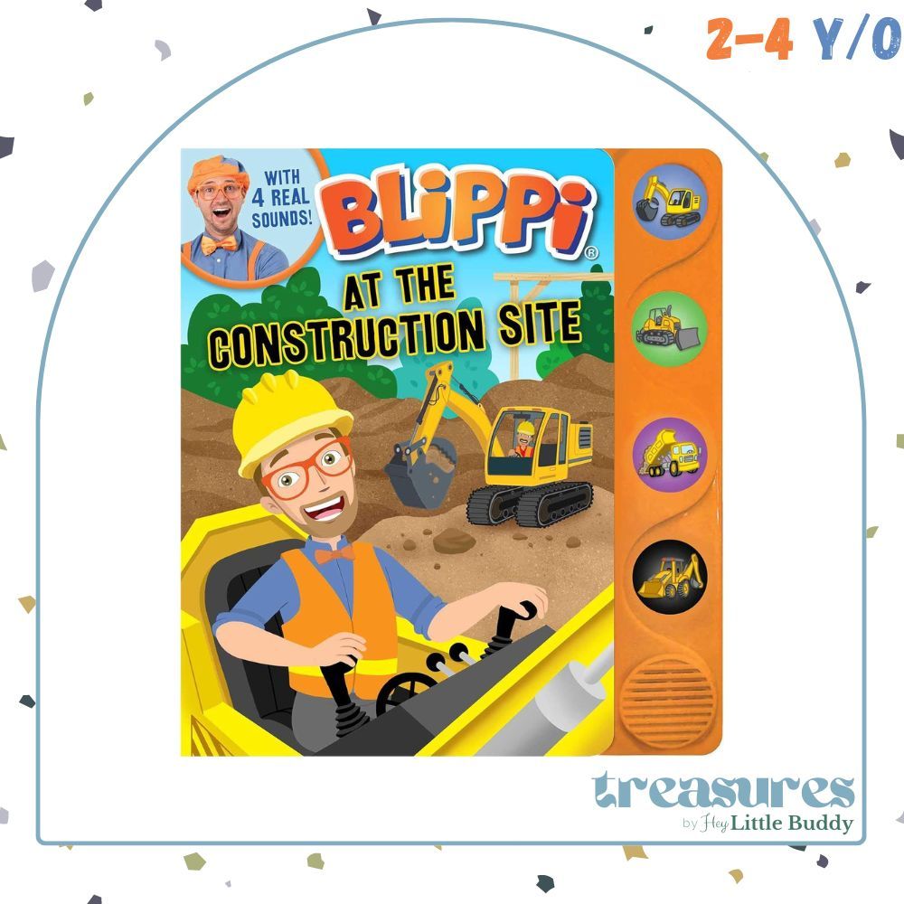 Blippi At the Construction Site 4 Button Sound Book Youtube Books ...