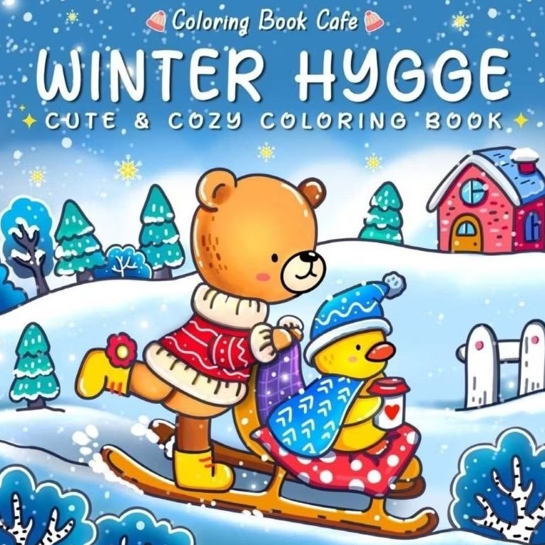 Winter Hygge Cute and Cozy Digital Coloring Page By Coloring Book Cafe ...