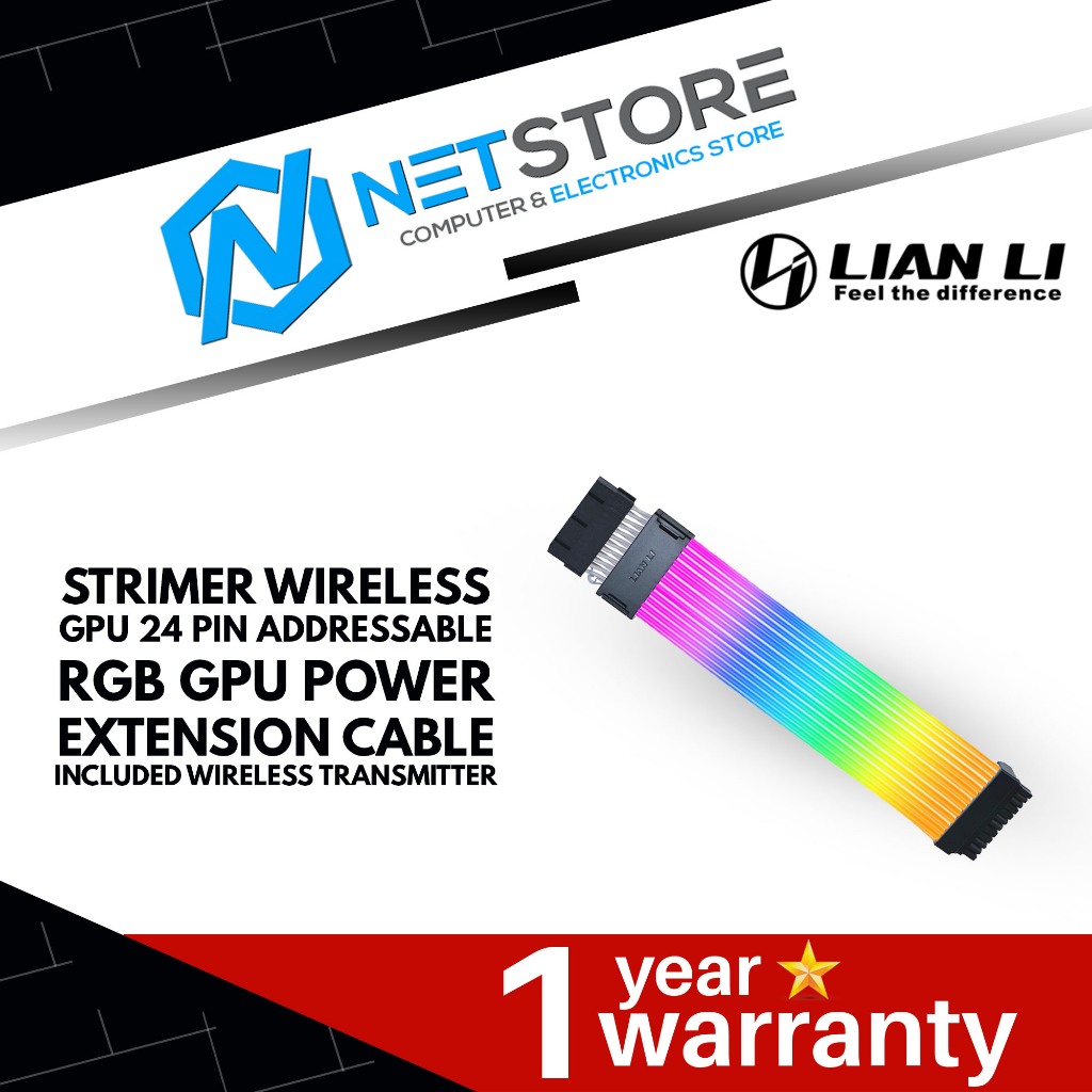 LIAN LI STRIMER WIRELESS 24 PIN ADDRESSABLE RGB POWER EXTENSION CABLE ...