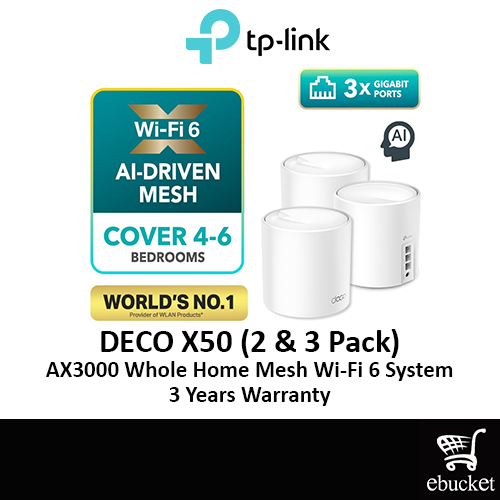 TP-Link Deco X50 AX3000 Whole Home AI-Driven Wifi 6 Mesh Wifi Router or ...