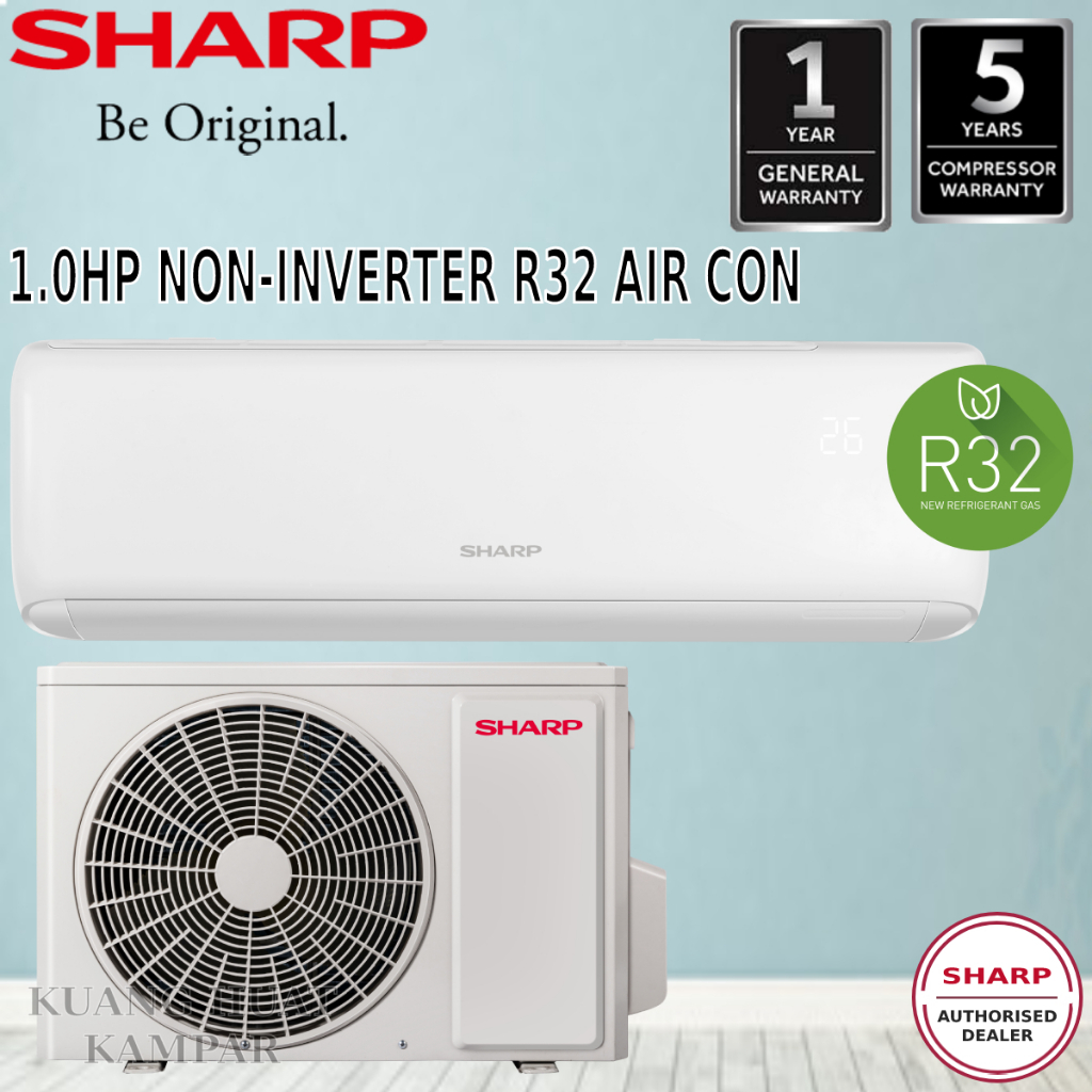 SHARP 1.0HP R32 NON-INVERTER AIR CONDITIONER AHA9WCD2 / AUA9WCD2 // AHA9XCD / AUA9XCD | Shopee ...