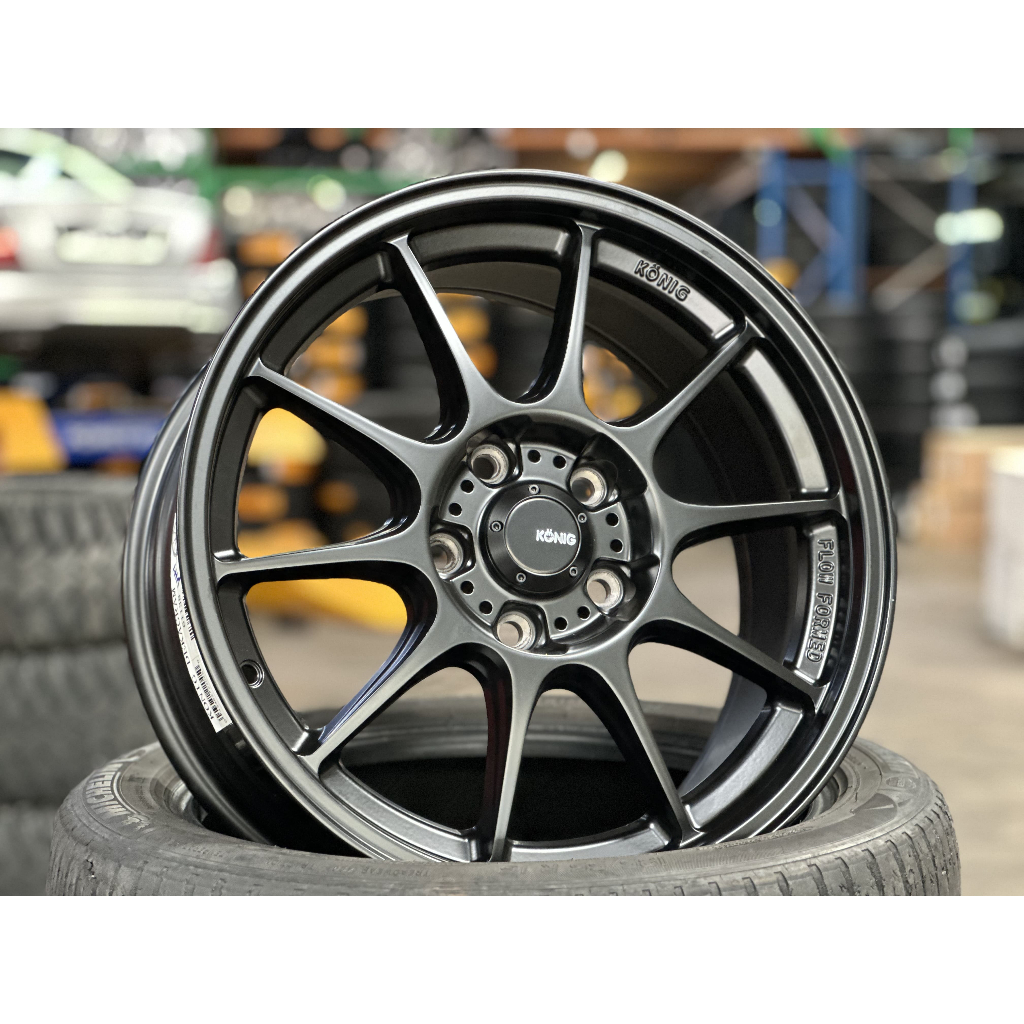 NEW 17X8J Konig Dekagram Rim (set of 4) Black 5X114.3 for Civic Camry ...