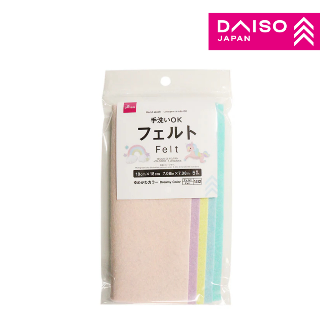 DAISO Felt (Dreamy Colors, 5 sheets) | Shopee Malaysia