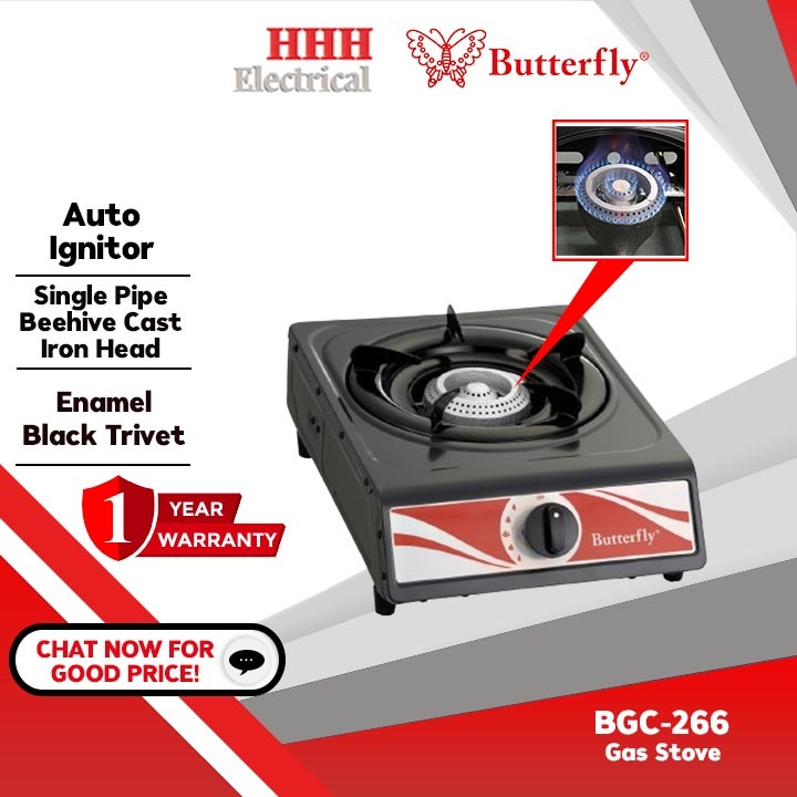 Butterfly Single Gas Burner BGC-266 Gas Stove Dapur Masak with Auto ...