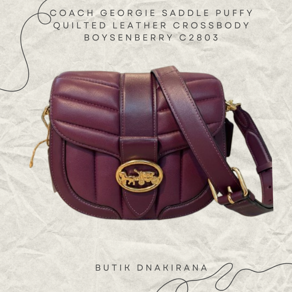100% ORIGINAL & AUTHENTIC COACH GEORGIE SADDLE PUFFY QUILTED LEATHER ...