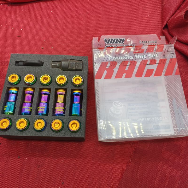 Gold 20 Pcs Volk RAYS Racing Formula Nut Set Wheel Lug Nut M12x1.5 ...