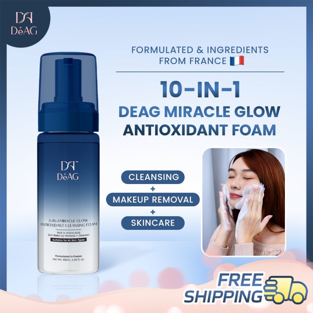 DeAG MiracleGlow Antioxidant (Make Up remove+Cleanser) Foam 抗氧洗卸慕斯 洗面奶 ...