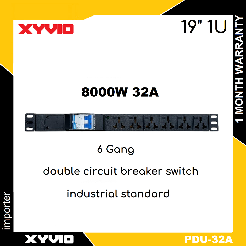 PDU power cabinet socket 32A 8000W air switch industrial socket, server ...