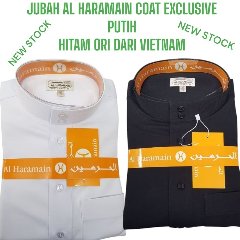 JUBAH AL HARAMAIN COAT EXCLUSIVE PUTIH/HITAM ORI DARI VIETNAM (kedai ...