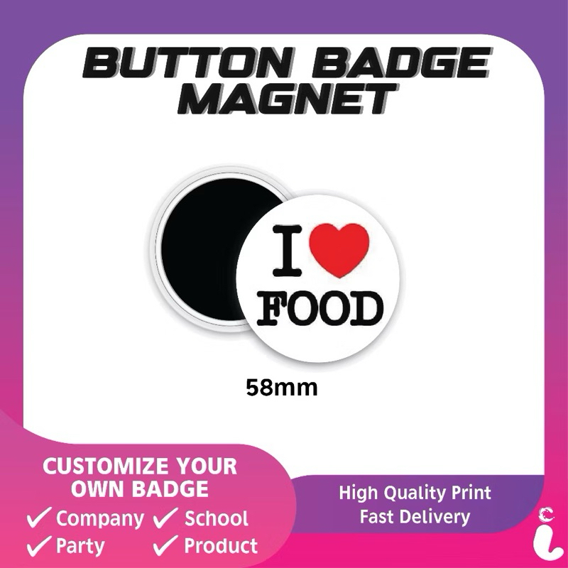 PREMIUM CUSTOM BUTTON FRIDGE MAGNET 58mm | Shopee Malaysia