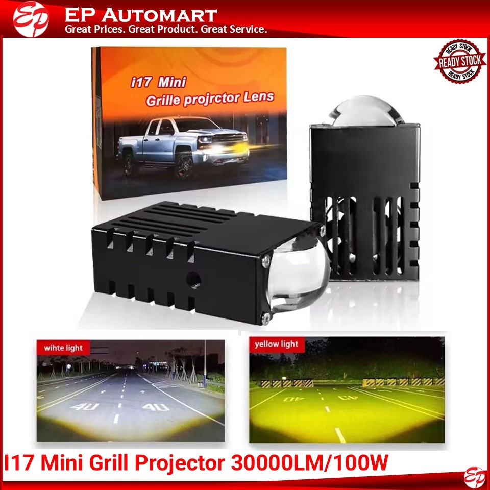 (EP LIGHTNING) 2PCS/1PAIR CAR LED PROJECTOR FOG LAMP CAR 12V 24V YELLOW ...