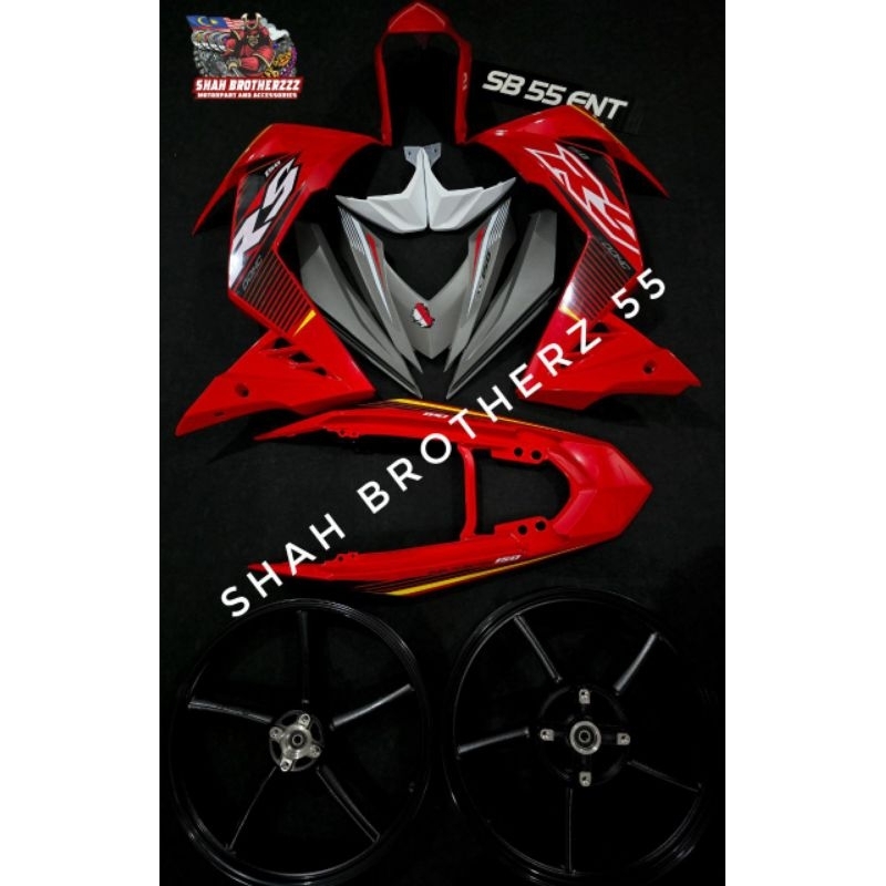 COVERSET RS150 V1 / V2 MERAH CILI GREY 24 | Shopee Malaysia