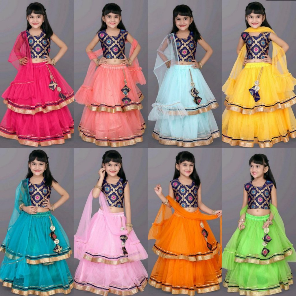 EF-3242- Kids Wear Net With Lace Border Design with Jacquard Design ...