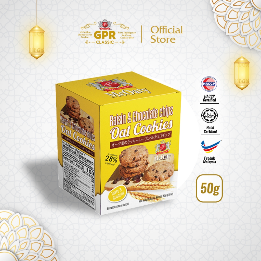 GPR McOaty Raisin & Chocolate Chips Oat Cookies (50g) | Shopee Malaysia