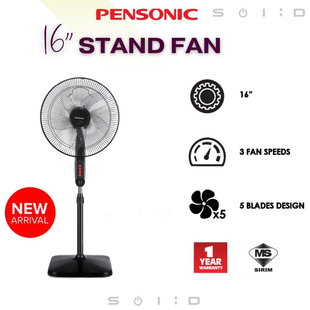 Pensonic 16" Stand Fan PSF-4512(BK) | Shopee Malaysia