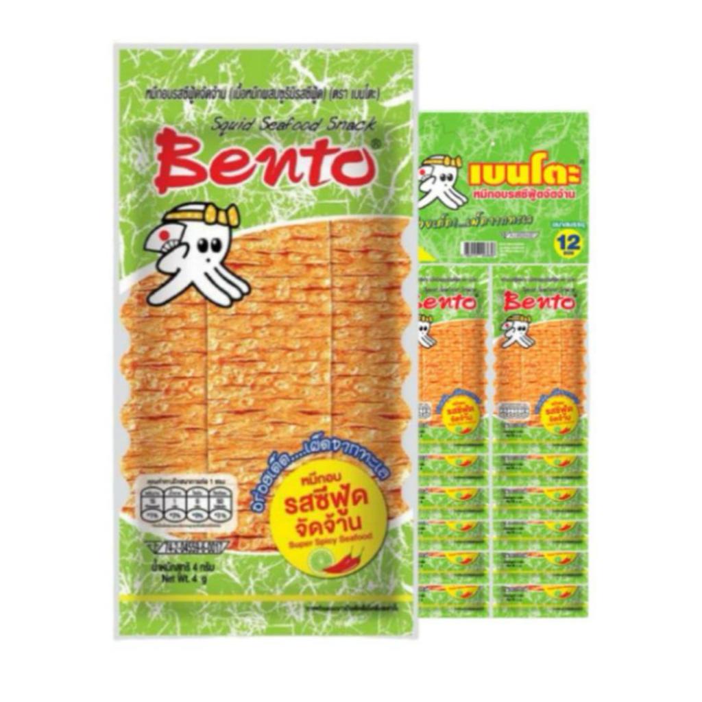 (403658)BENTO Squid seafood snack super spicy seafood 4g *12 pcs expiry ...