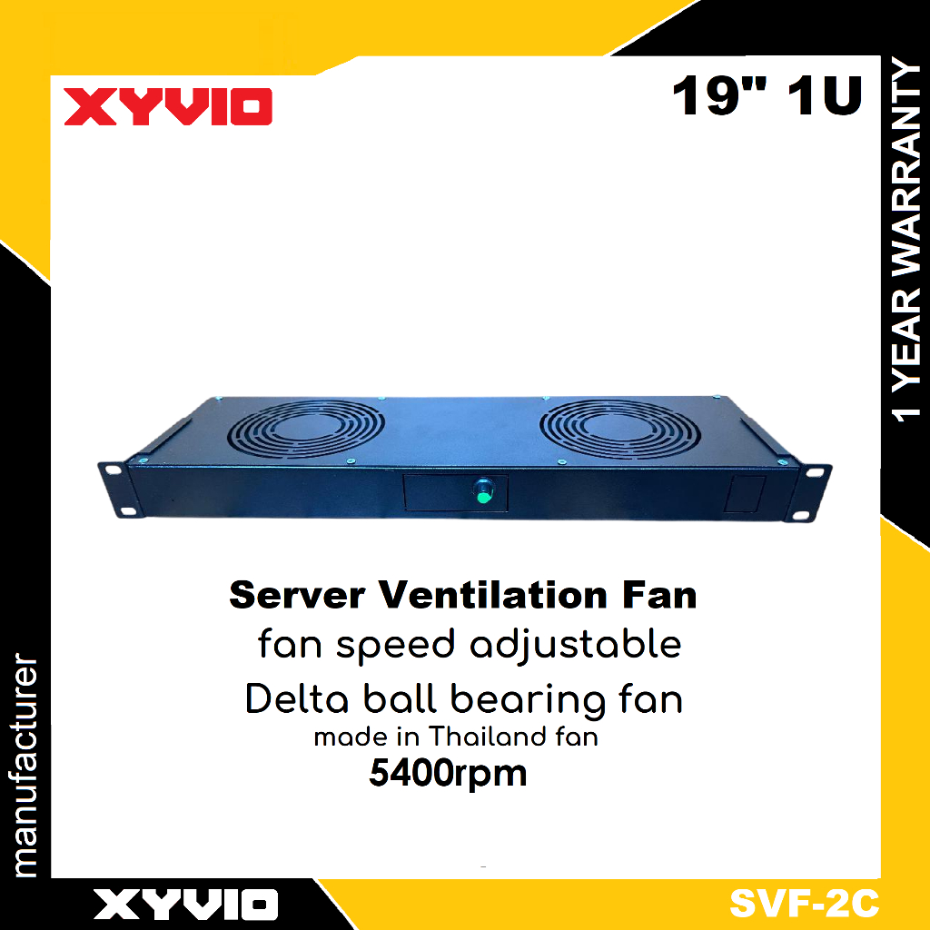 XYVIO 19” 1U Adjustable Server Rack Fan Ball Bearing Fan Server Fan for ...