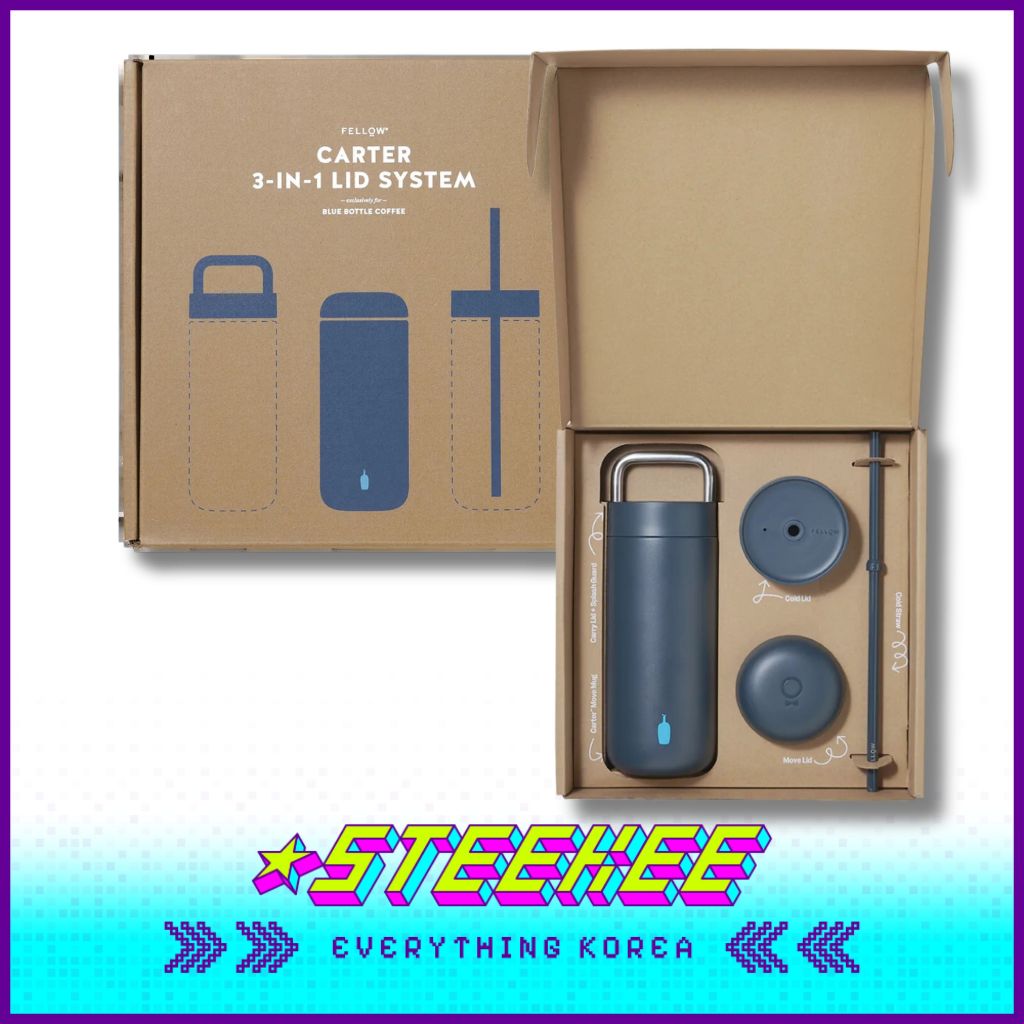 BLUE BOTTLE COFFEE Fellow Carter Move Mug 3-in-1 Lid System Set Ceramic ...