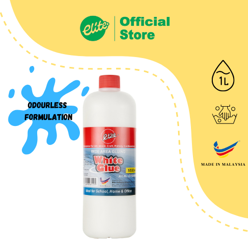 ELITE WG1000 White Glue 1000ml | Latex Glue | Craft Wood Glue | Slime ...