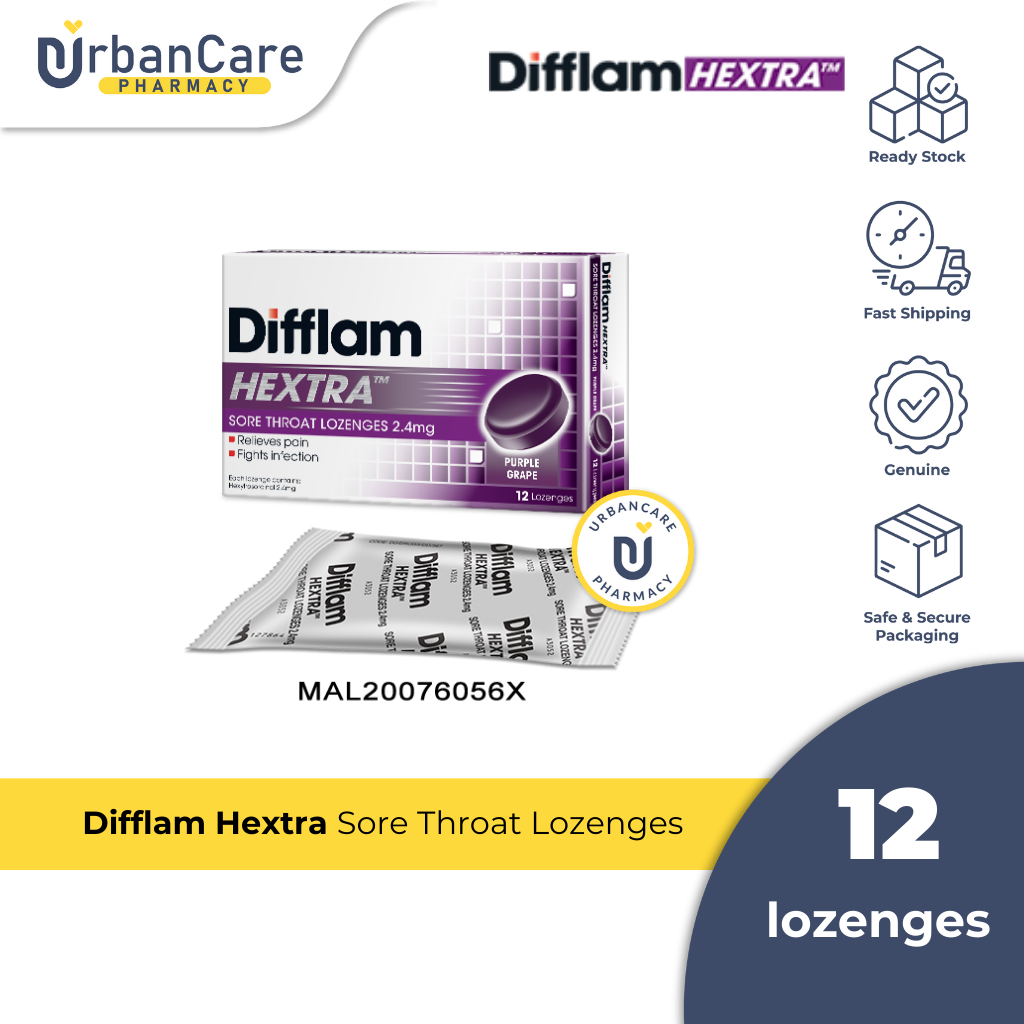 Difflam Hextra Sore Throat Lozenges 2.4mg | Shopee Malaysia