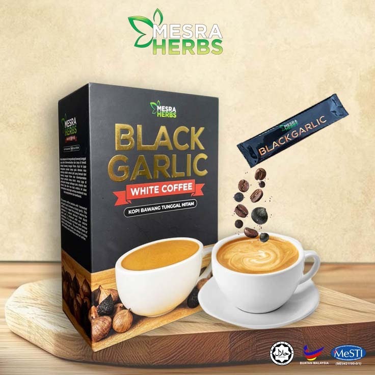 Mesra Herbs Black Garlic White Coffee Kopi Bawang Putih Tunggal Hitam ...