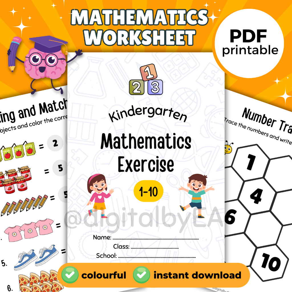 Kindergarten Math Worksheets: Numbers 1-10 – Fun & Printable [Softcopy ...
