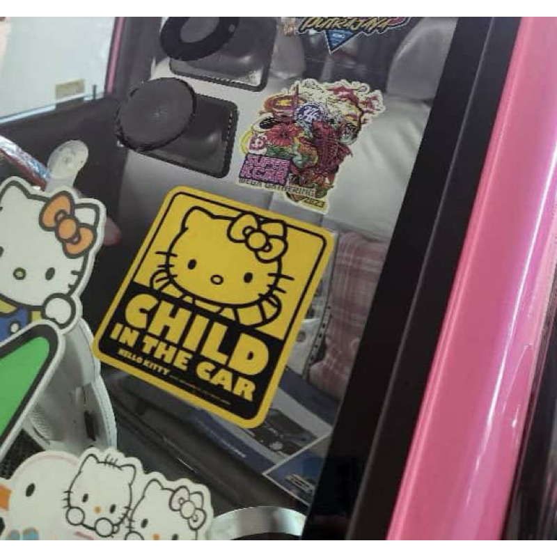 JDM🔰Seiwa Sanrio Hello Kitty Child in Car Sticker / Sticker Cermin kereta | Shopee Malaysia
