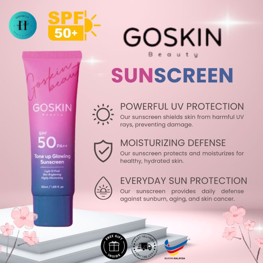 [ORIGINAL HQ] GOSKIN TONE UP GLOWING SUNSCREEN SPF50+ | Shopee Malaysia
