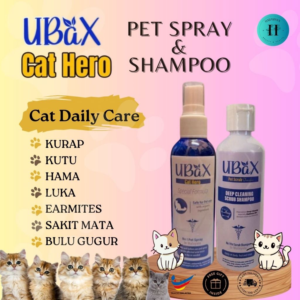 [ORIGINAL HQ] UBAX CAT HERO - SET PENJAGAAN DAN RAWATAN SI BULUS (100ml ...
