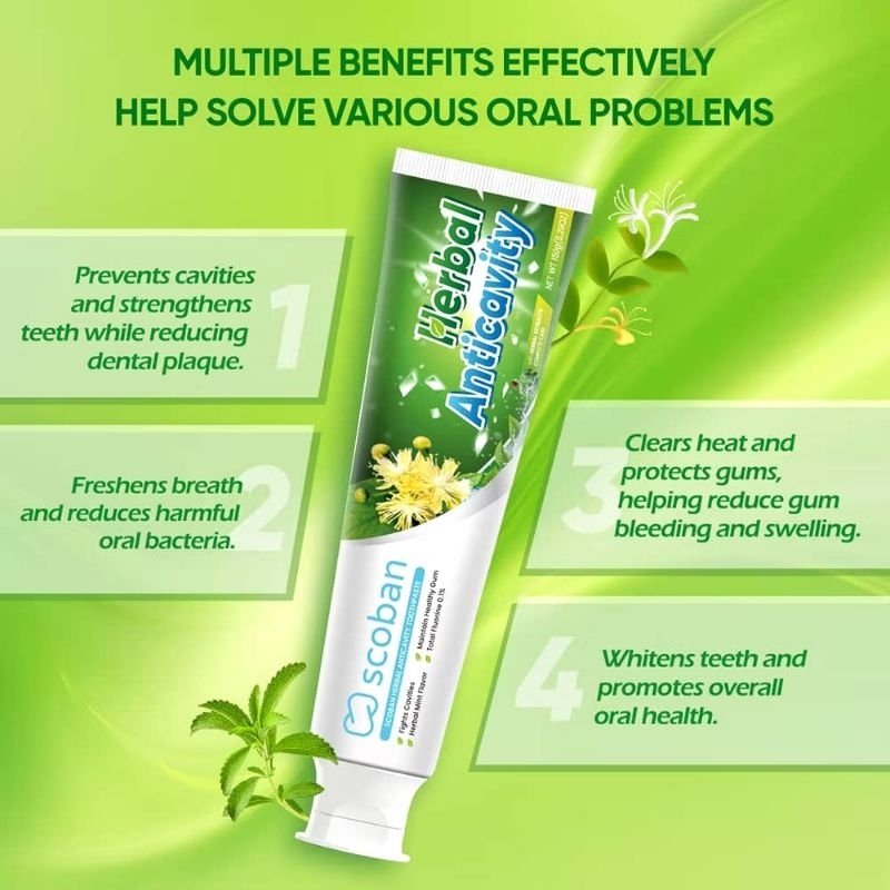 Scoban Herbal Anticavity Toothpaste 150g Multiple Benefits Effectively ...