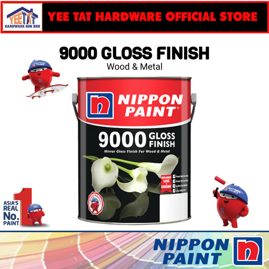 [ NIPPON PAINT ] 9000 GLOSS FINISH FOR WOOD & METAL - 1L (2) | Shopee ...