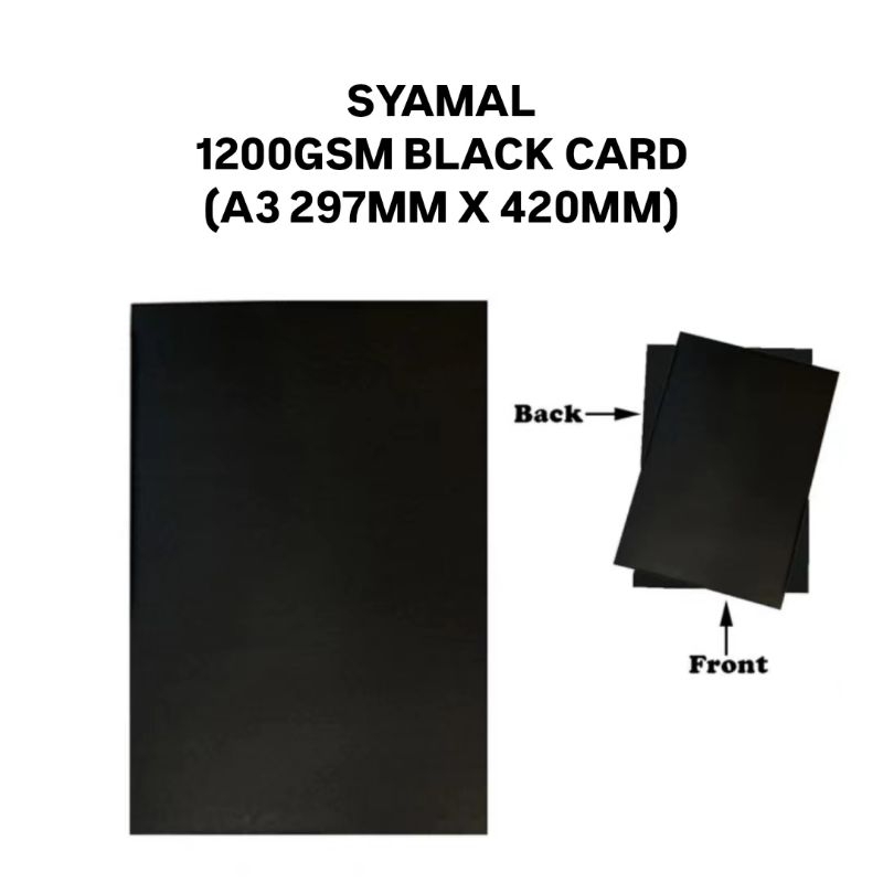 (5PCS) SYAMAL A3 Black Card | 1200GSM | 硬板纸 X 5PCS | Shopee Malaysia