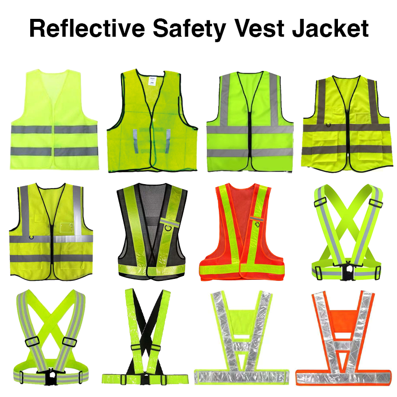(Green / Orange) Reflective Safety Vest Jacket / Adjustable Reflective ...