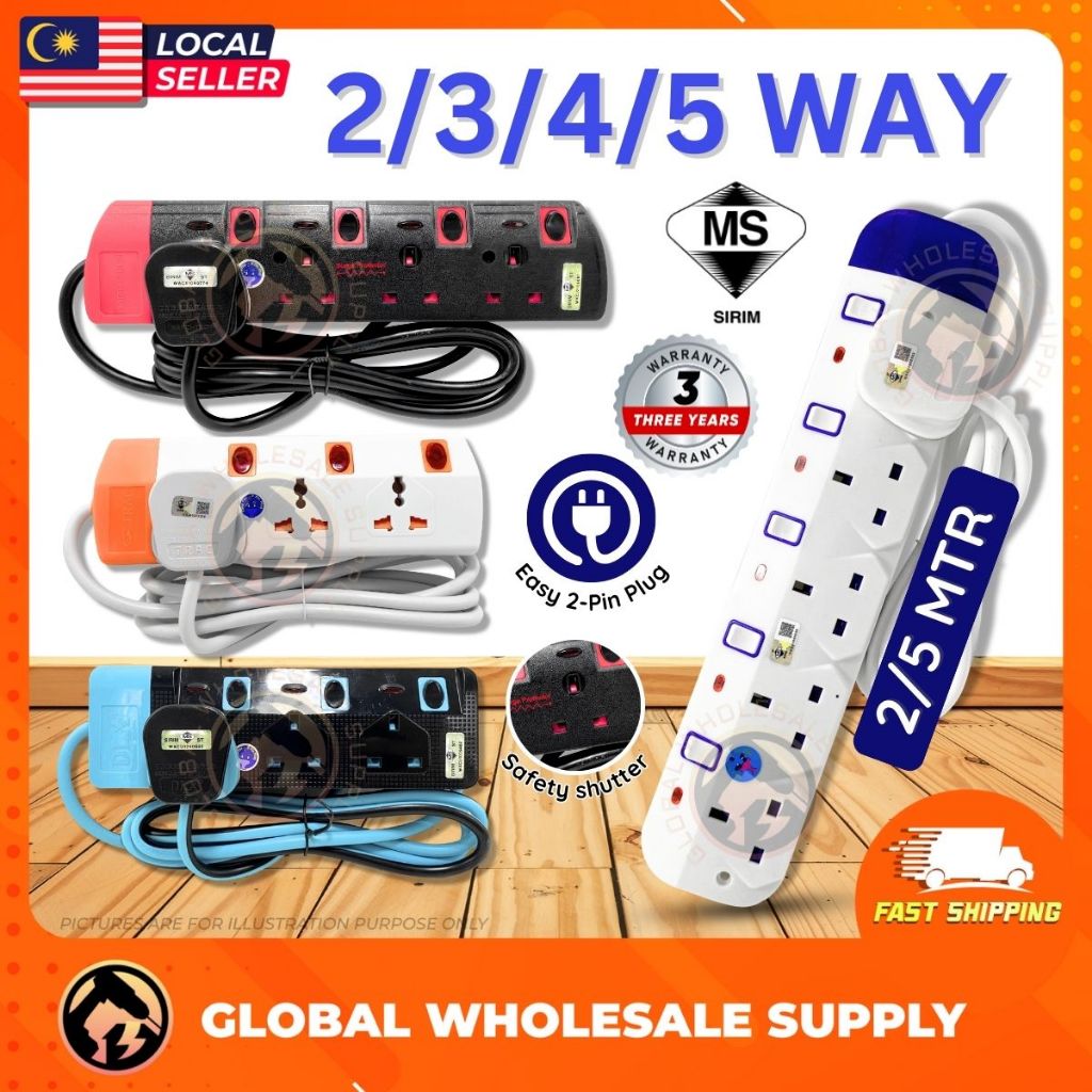 [SIRIM] Extension Plug Wire Trailing Socket Extension Cord Plug Wayar ...