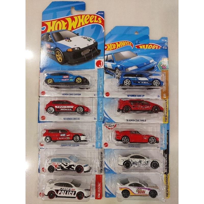 Hot Wheels Honda Mixed (EF, S2000, Civic Type R, EG, Integra, CR-X ...