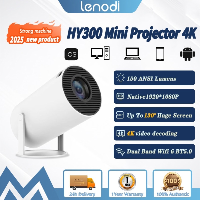 🔥Limited Coupon🔥Hy300 Led Small Projector Pro Wifi Bluetooth Cinema ...