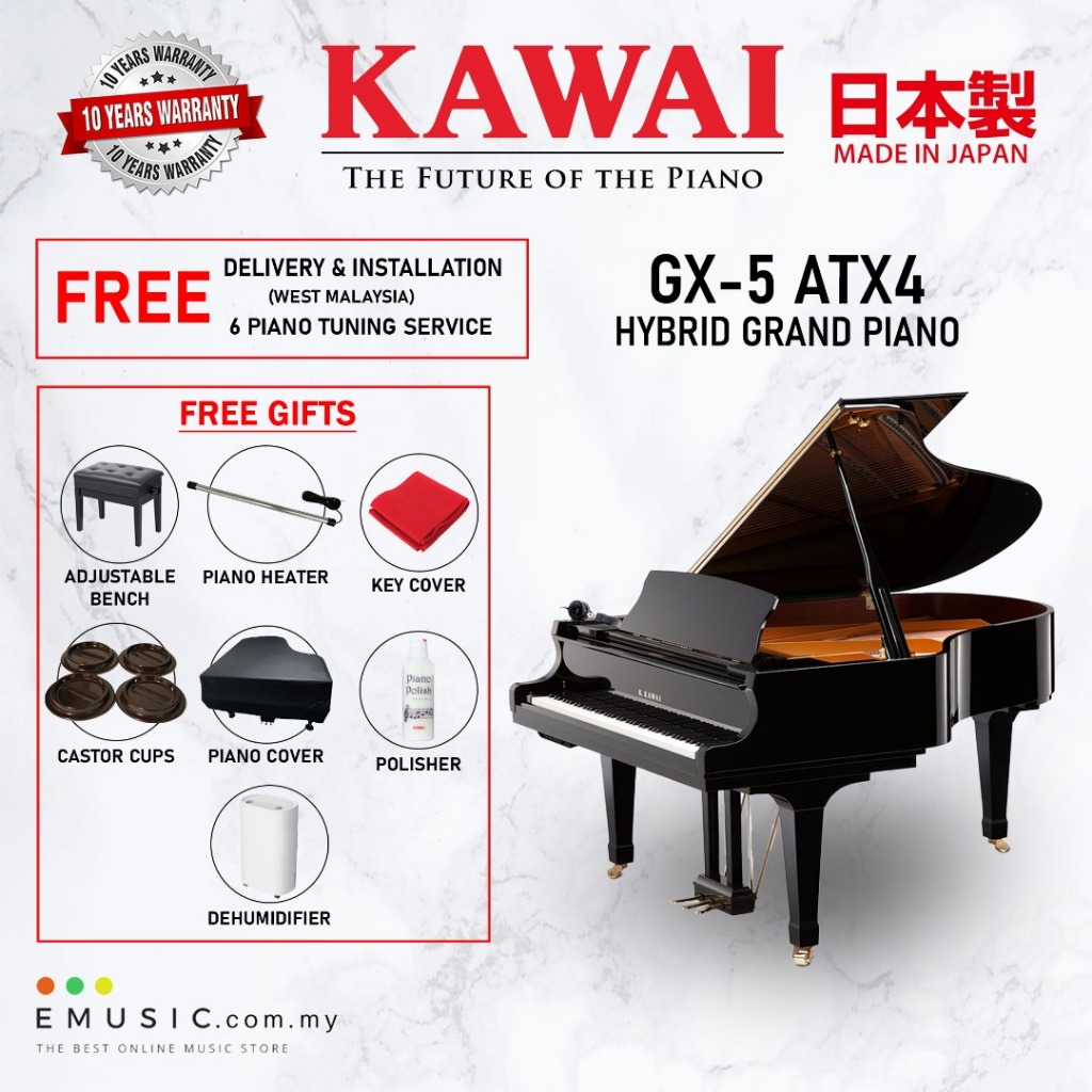 Kawai GX-5 ATX4 (Made in Japan) Ebony Polish Hybrid Grand Piano (GX-5 ATX4 / GX5ATX4) | Shopee ...